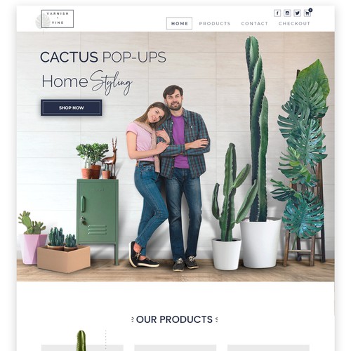 Create a modern, Artsy, e-commerce website for a Cacti retailer. | Web ...