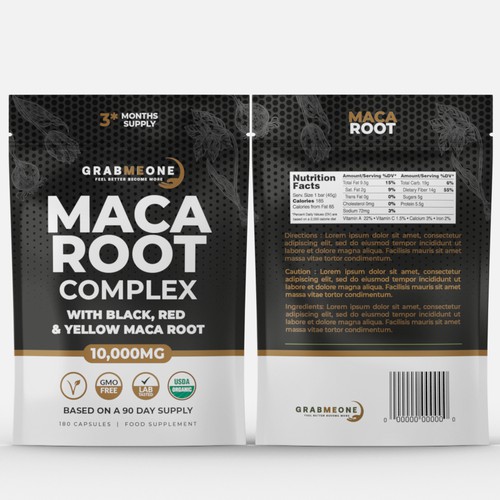 Designs | Design Stunning Maca Root Supplement Label for Pouch ...