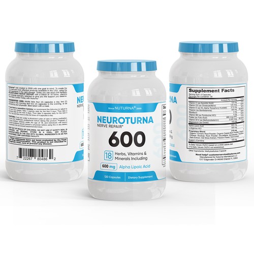 Designs | Supplement Label for NEUROTURNA | Product packaging contest