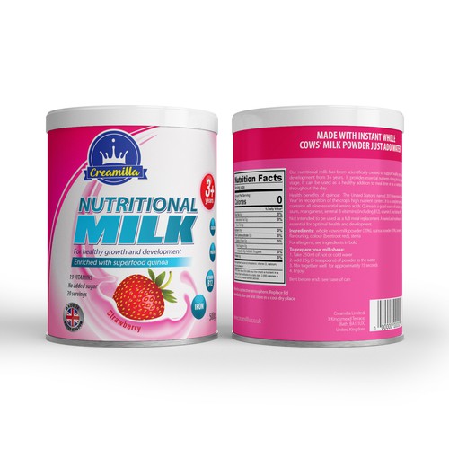 Strawberry milk powder packaging design | Product packaging contest