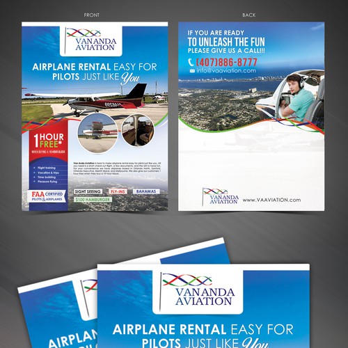 Design an Airplane Rental Flyer | Postcard, flyer or print contest
