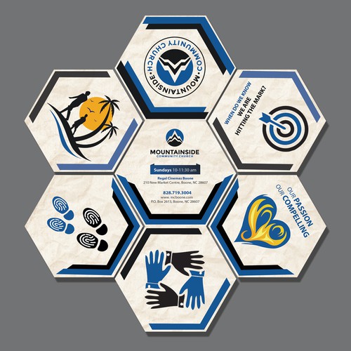 Challenging Hexagon Brochure Layout-Design for Young Church | Brochure ...