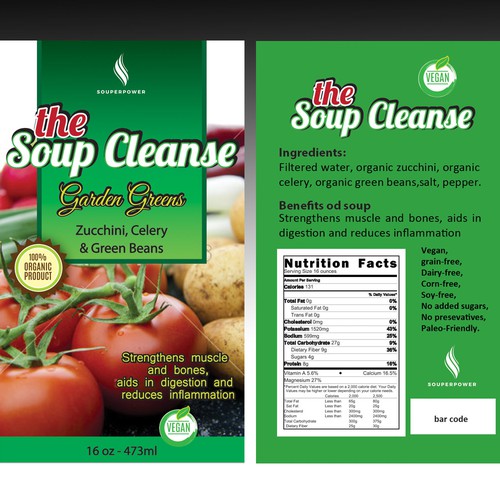 Create labels for Souperpower: the Soup Cleanse | Product label contest