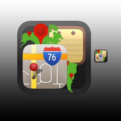 iPhone app icon - Map Manager | Button or icon contest
