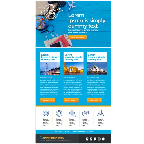 Create Visual Newsletter Template for Travel Industry | Email contest