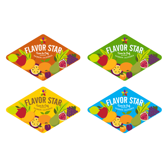 Flavor Star Fruit Box Label/logo for Farmer Laura's start-up produce ...