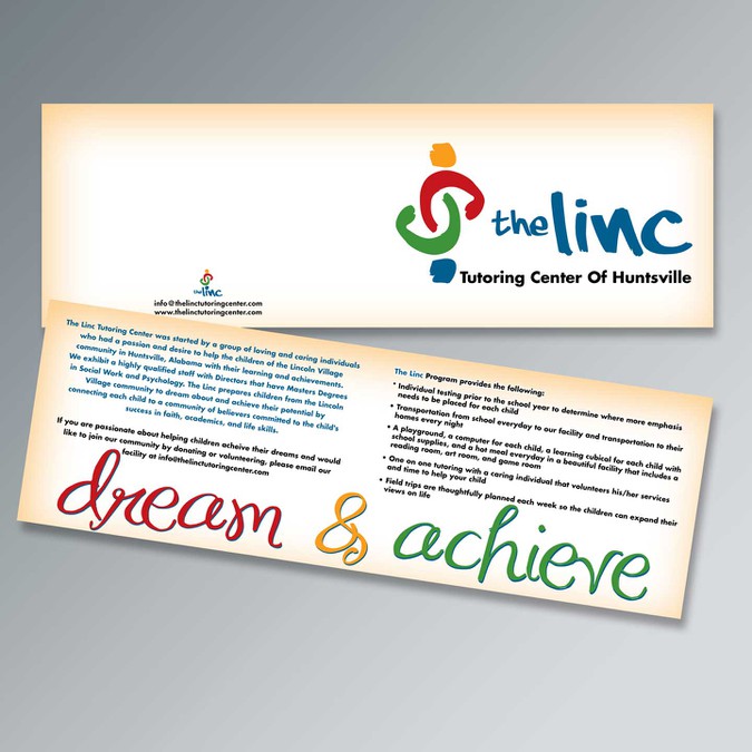 Single Fold Brochure for The Linc Tutoring/Mentoring Program | Print or ...