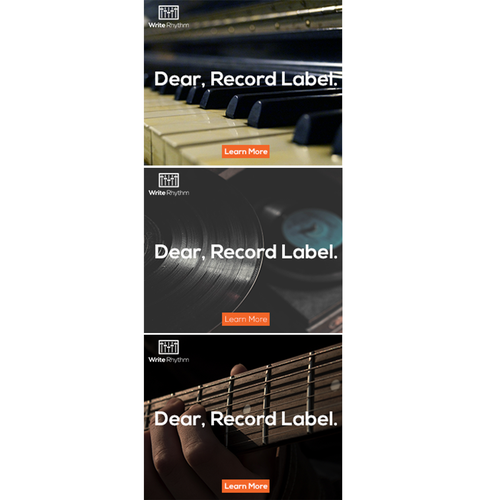 "Dear, Record Label" banner ad | Banner ad contest