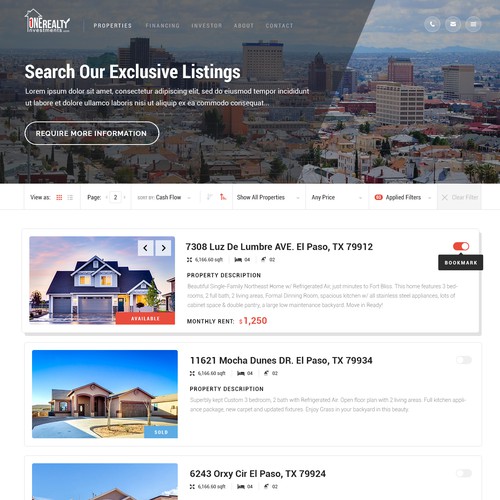 Residential Real Estate Investment Website | WordPress theme design contest