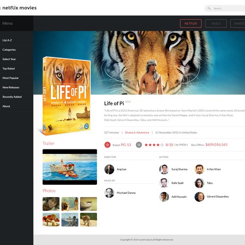 Creating a website to showcase Netflix Movies | Web page design contest