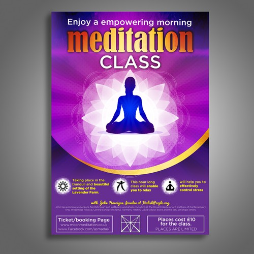Mondo style poster for a Meditation Class | Poster contest