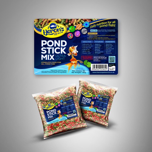 Designs | Design a product label for premium pond stick mix, fish food ...
