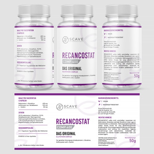 Designs | Rework the label Recancostat 400 | Product label contest