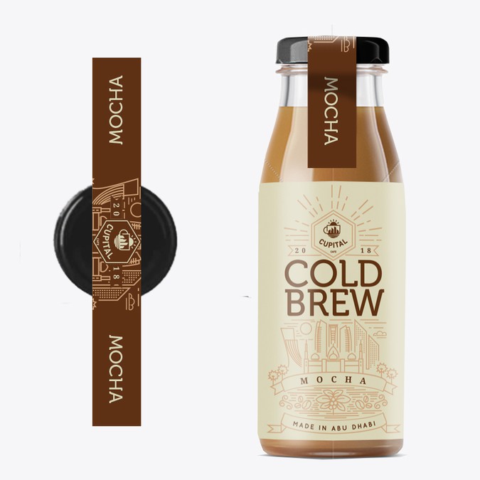 Design a Cold Brew Sticker for a cafe in Abu Dhabi | Product label contest