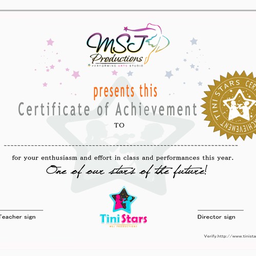 Designs | Creating a Dance Studio Certificate of Acheivement ...