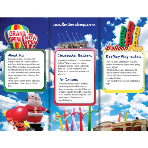Balloon Boys needs a Great Brochure designed | concurso Diseño de ...