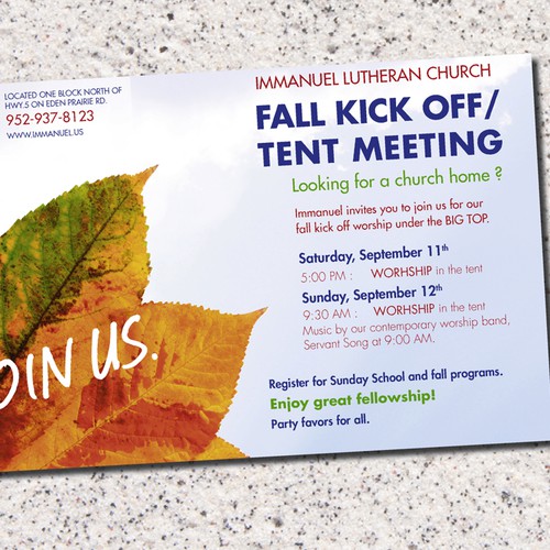 Church Tent Meeting Flyer | Print or packaging design contest