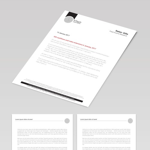 Research report design - simple & clear header & footer | Stationery ...