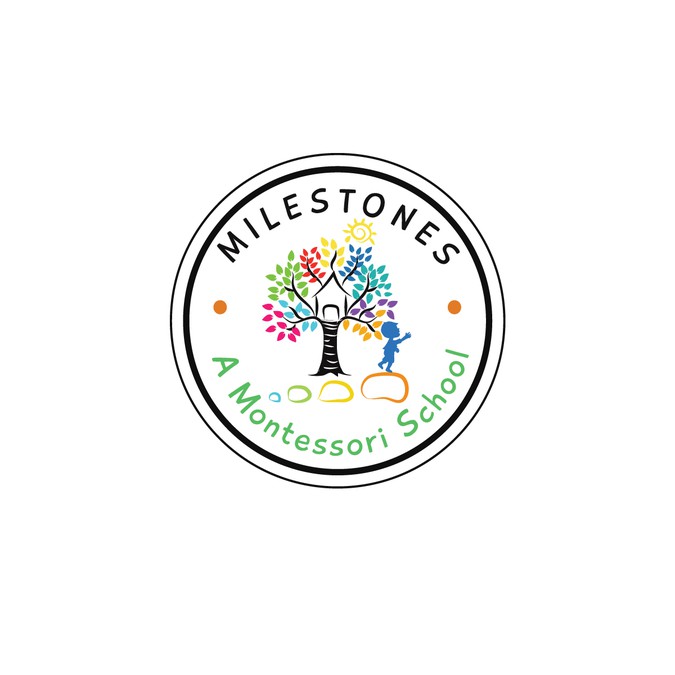 Preschool logo that shows students reaching milestones | Logo design ...