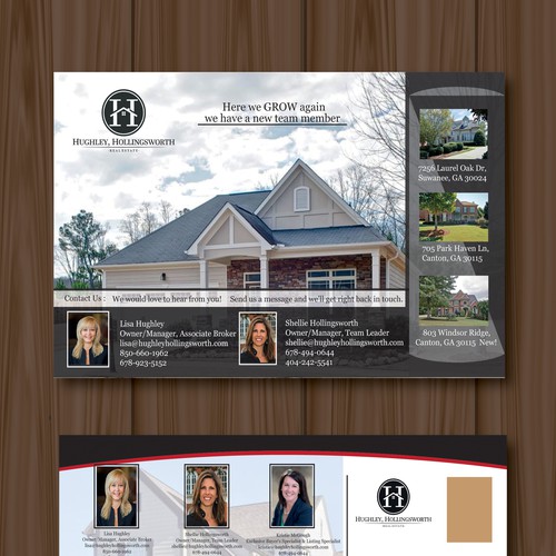 Fun announcement post card for a growing real estate team- more work to ...