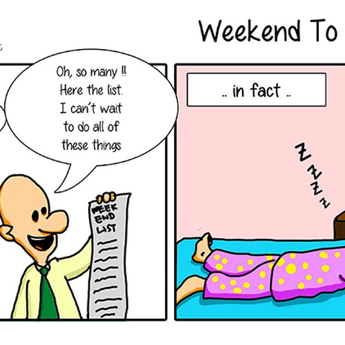 Design 4 Short Comics Strips About Weekend Humor | Illustration or ...
