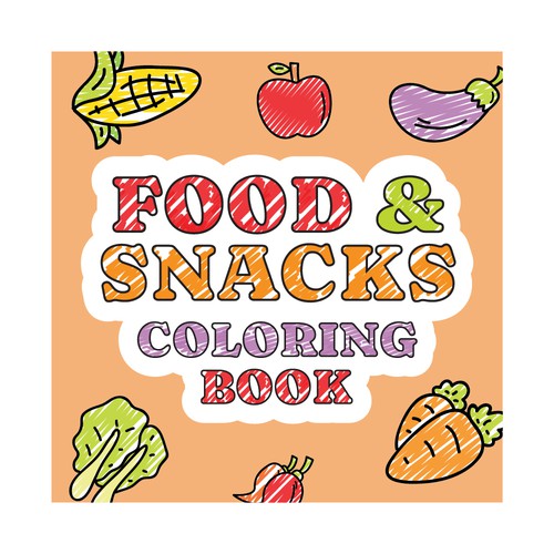 Designs | Square Cover for Food & Snacks Coloring Book | Book cover contest