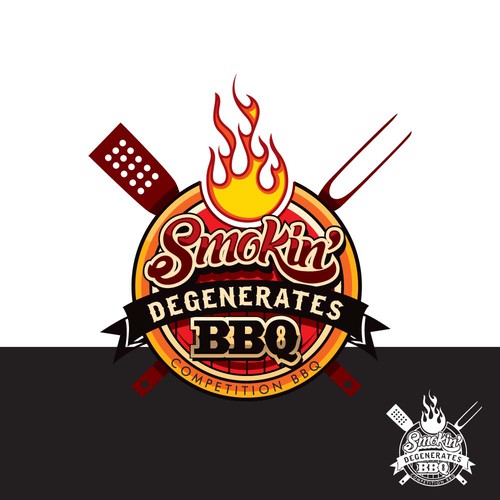 Create a cool hip logo for our competitive BBQ team | Logo design contest