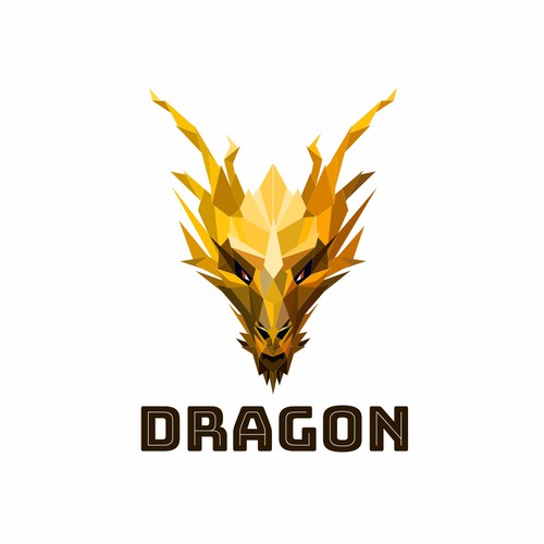 Dragon's face in low poly style | Logo design contest