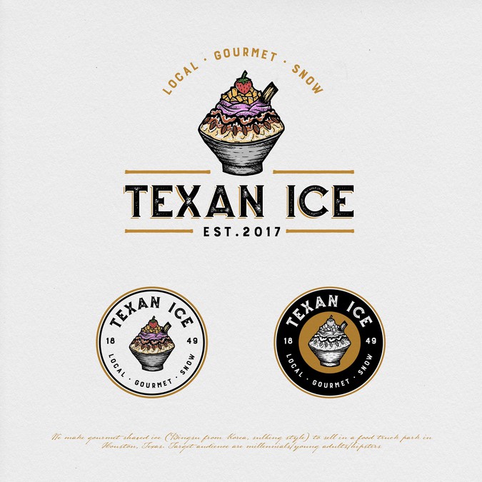 Design a Vintage Badge for Gourmet Shaved Ice | Logo design contest