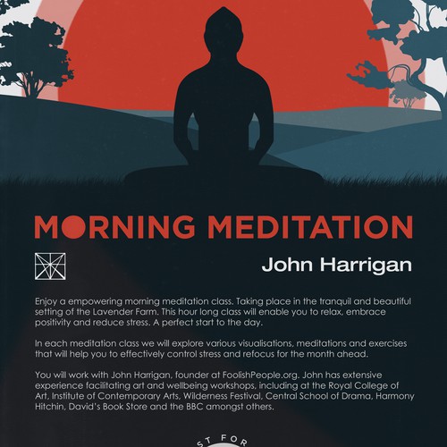 Mondo style poster for a Meditation Class | Poster contest
