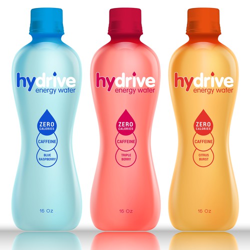 Create upscale, eye-catching bottle label for HYDRIVE Energy Water ...