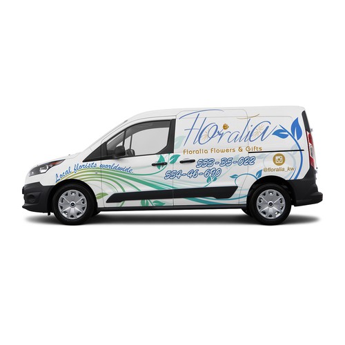 Van wrap design for a luxurious flowers shop | Car, truck or van wrap ...