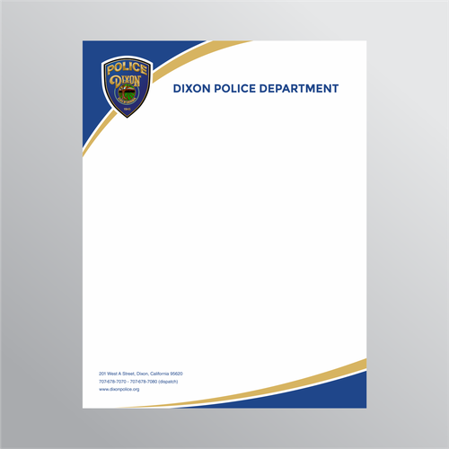 Dixon Police Department letterhead | Stationery contest