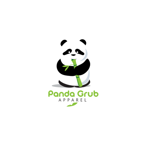Create a humorous logo for Panda Grub Apparel with a Panda eating or ...