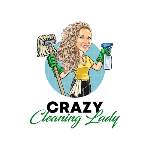 Designs | This cleaning lady needs a crazy logo!! | Logo design contest