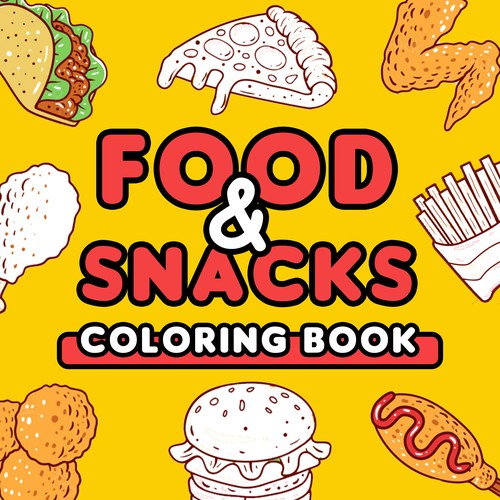 Designs | Square Cover for Food & Snacks Coloring Book | Book cover contest
