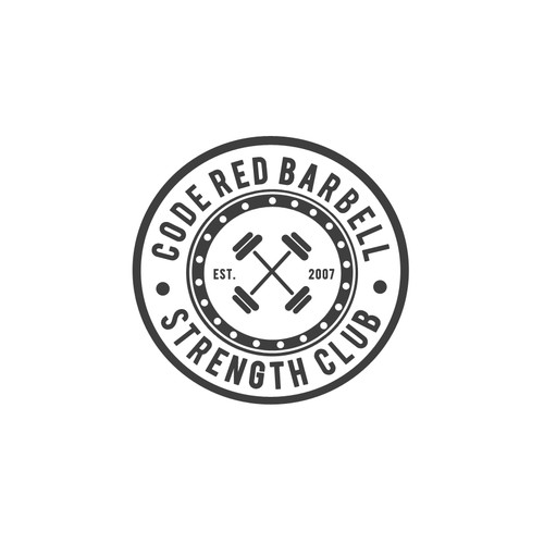 Create a classic, vintage logo for a unisex barbell strength training ...