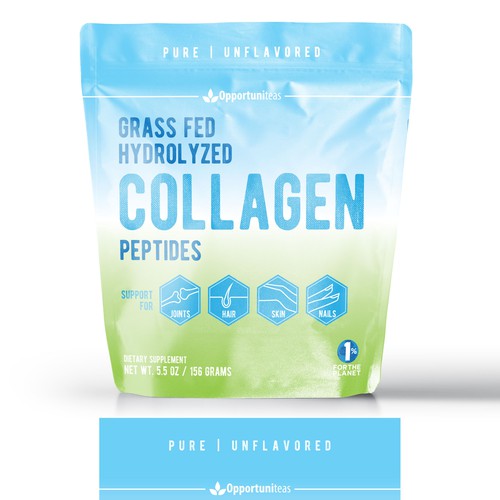 Design collagen supplement pouch packaging | Product packaging contest