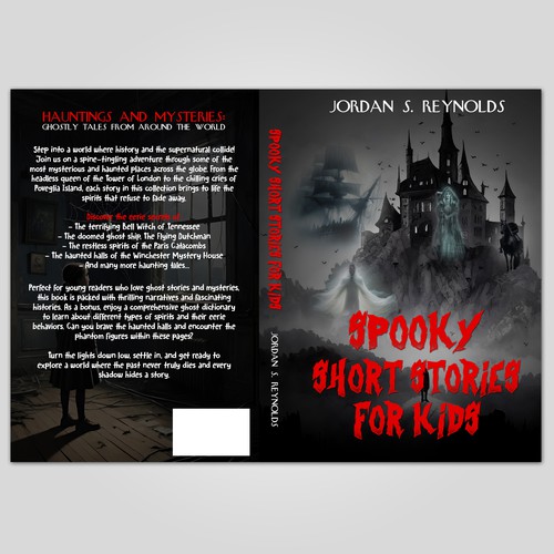 Designs | Spooky Short Stories for Kids Cover and Back | Book cover contest