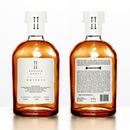 Designs | Design Broken Bones Whisky distinctive, clean bottle label ...