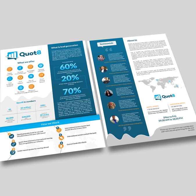 Design a eye-catching leaflet for successful Lead Generation company ...