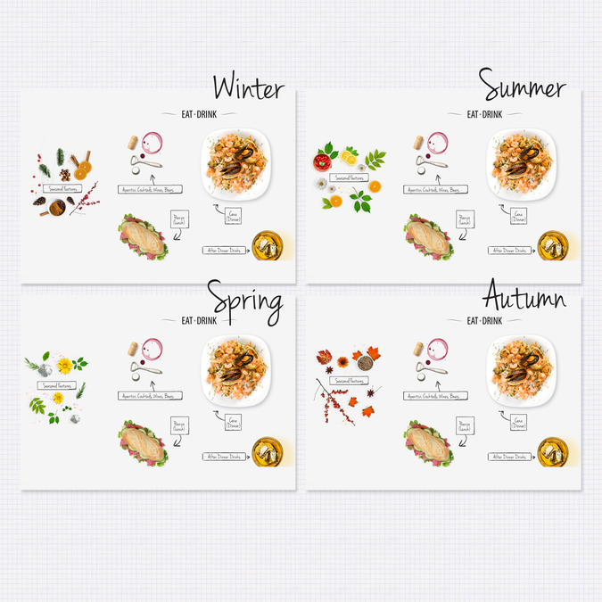 Seasonal Feature Items Graphic: All 4 seasons! | Menu contest
