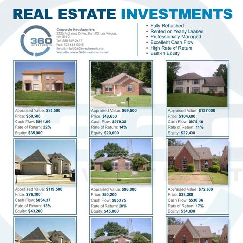 Real Estate Investments Marketing Flyer | Print or packaging design contest