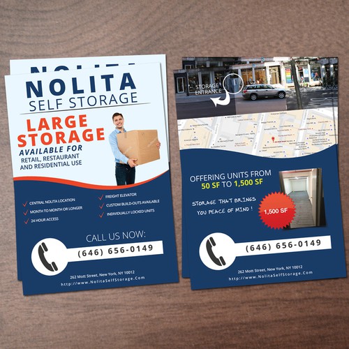 Create a captivating marketing flyer for Nolita Self-Storage | Postcard ...