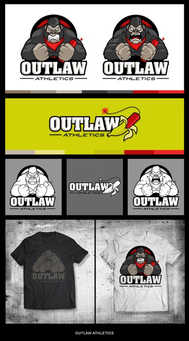 Create a OUTLAW Character or mascot for a fitness apparel company ...