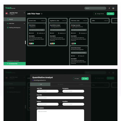 Designs | TrackMyJob (Job Tracker Web Application) | Web page design ...