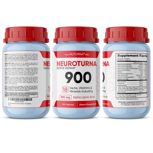 Designs | Supplement Label for NEUROTURNA | Product packaging contest