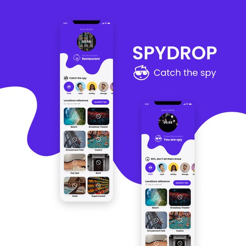 Designs | Multiplayer iOS Spy themed image game for parties and Zoom ...