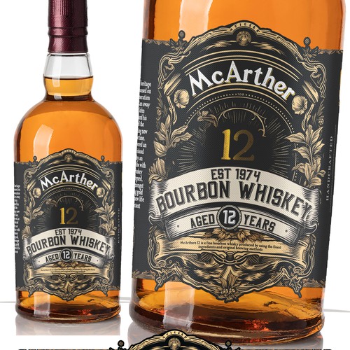 Designs | vintage bourbon whisky design for bottle labeling | Product ...