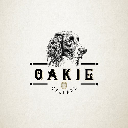 Design a wine cellar logo, named after dog named Oakie | Logo design ...
